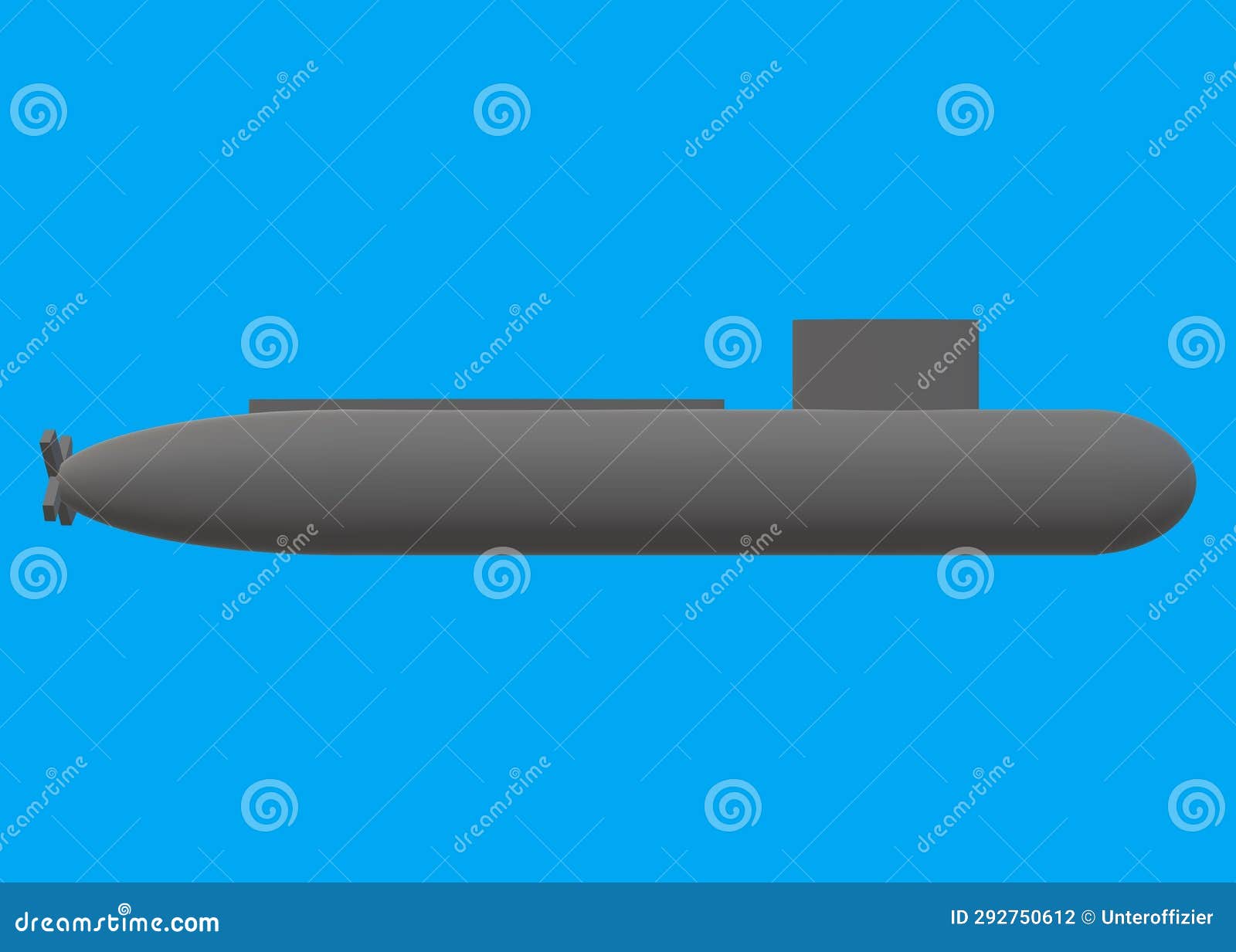 A Simple Simplified 3D Model Outline Shape of a Nuclear Battle ...
