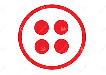 A Simple Simplified Outline Symbol Shape of a Red Button White Backdrop ...