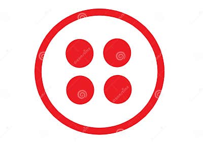A Simple Simplified Outline Symbol Shape of a Red Button White Backdrop ...