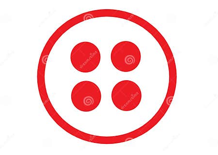 A Simple Simplified Outline Symbol Shape of a Red Button White Backdrop ...