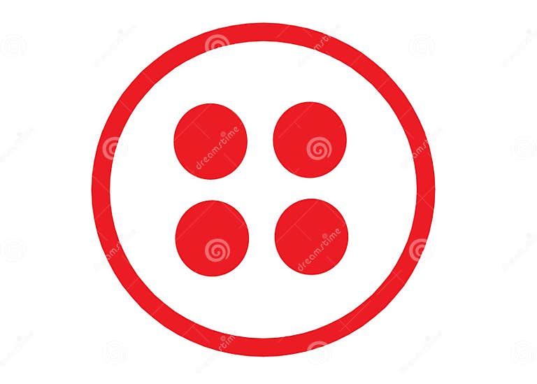 A Simple Simplified Outline Symbol Shape of a Red Button White Backdrop ...