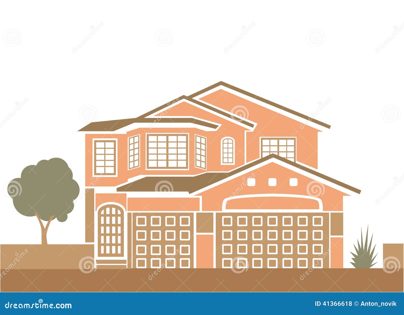 Simple single family home stock vector. Illustration of facade - 41366618