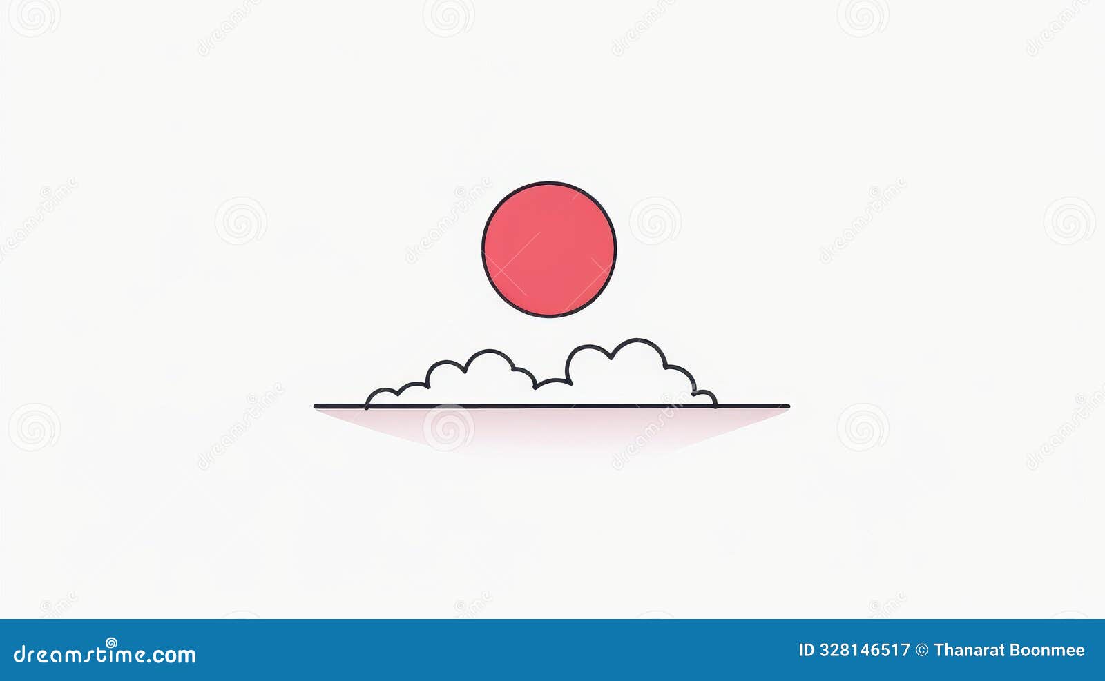 Simple Singleline Drawing of a Sunny Cloud Stock Illustration ...