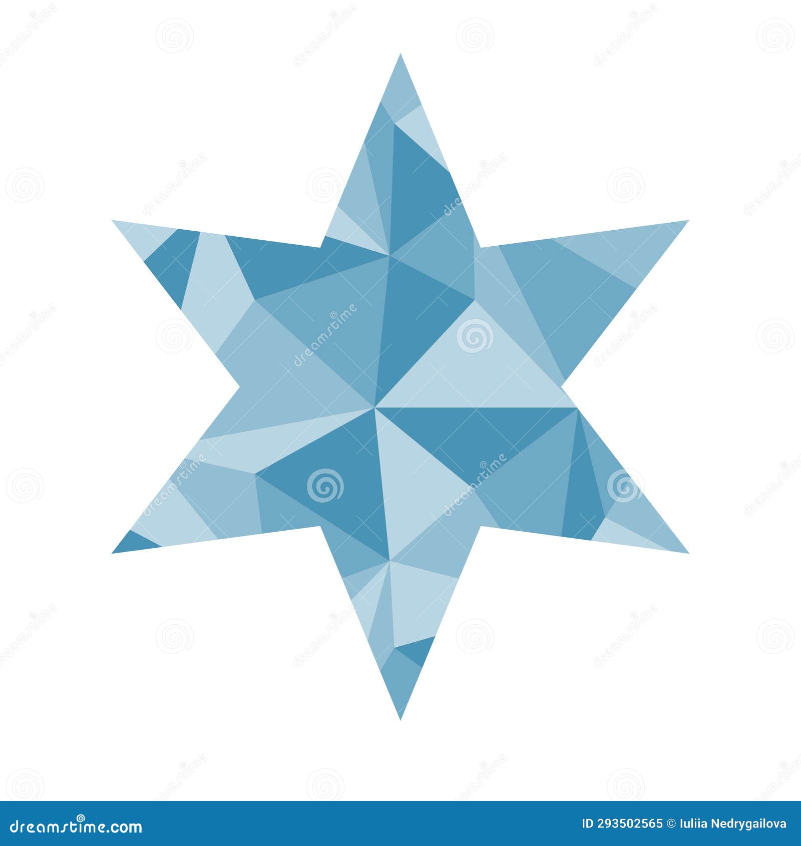 Simple Six Pointed Blue Star with Abstract Triangle Pattern Inside ...