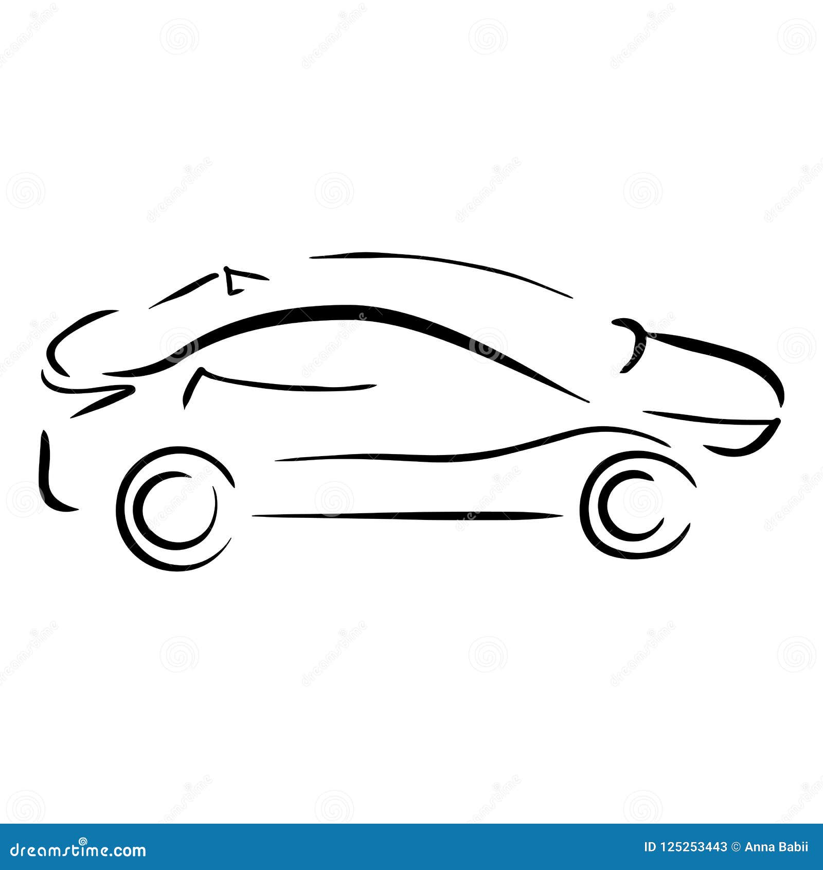 Simple Sketch Car. Vector Illustration. Stock Vector - Illustration of ...