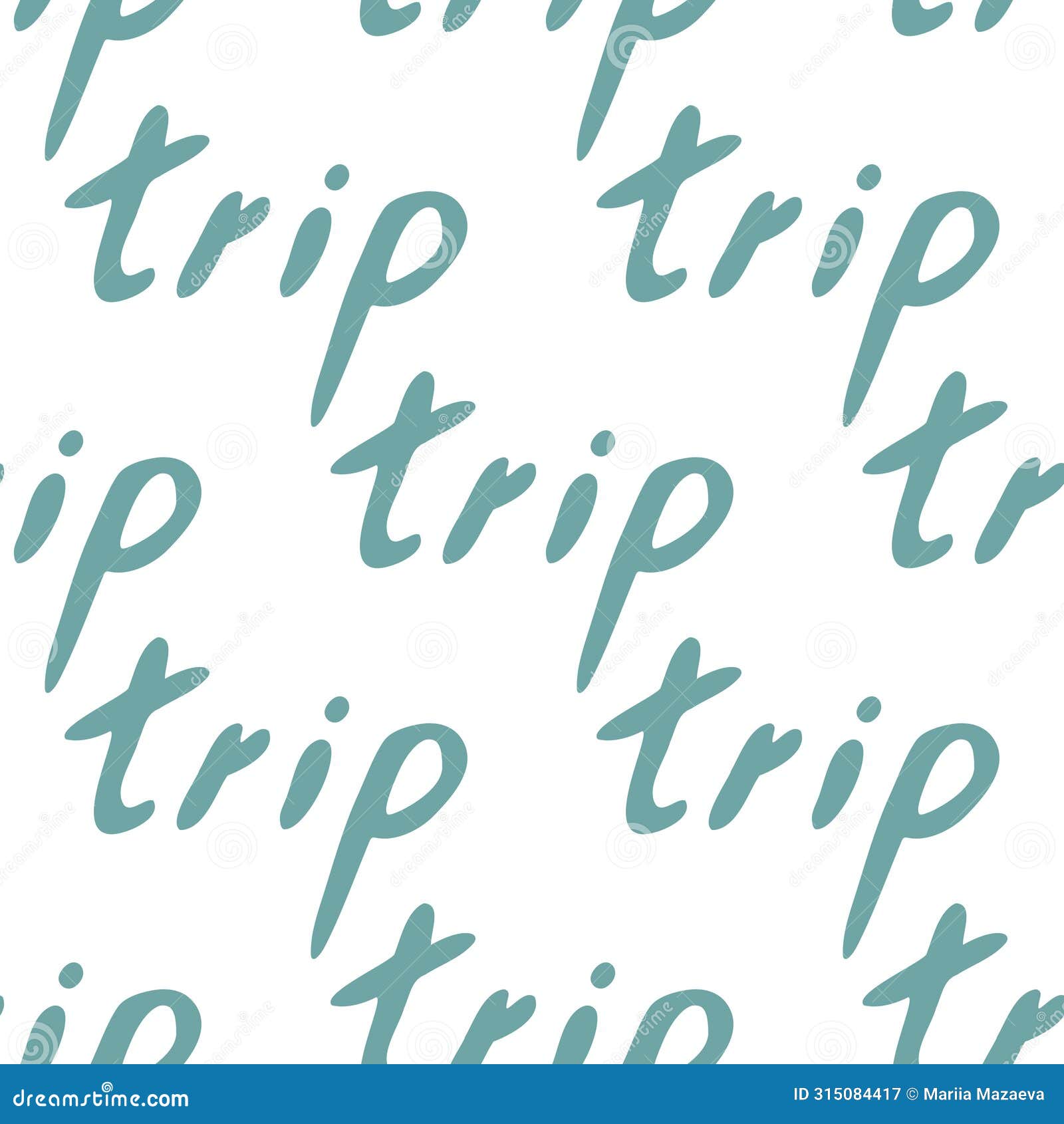 Simple Sketch. Doodle Cute Trip Lettering Seamless Pattern Stock Vector ...