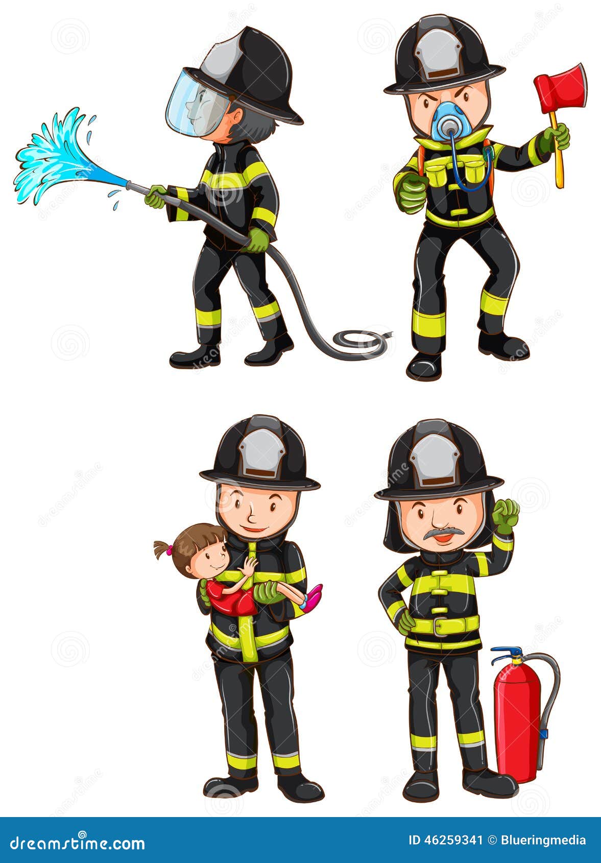 A simple sketch of firemen stock vector. Illustration of emergency ...