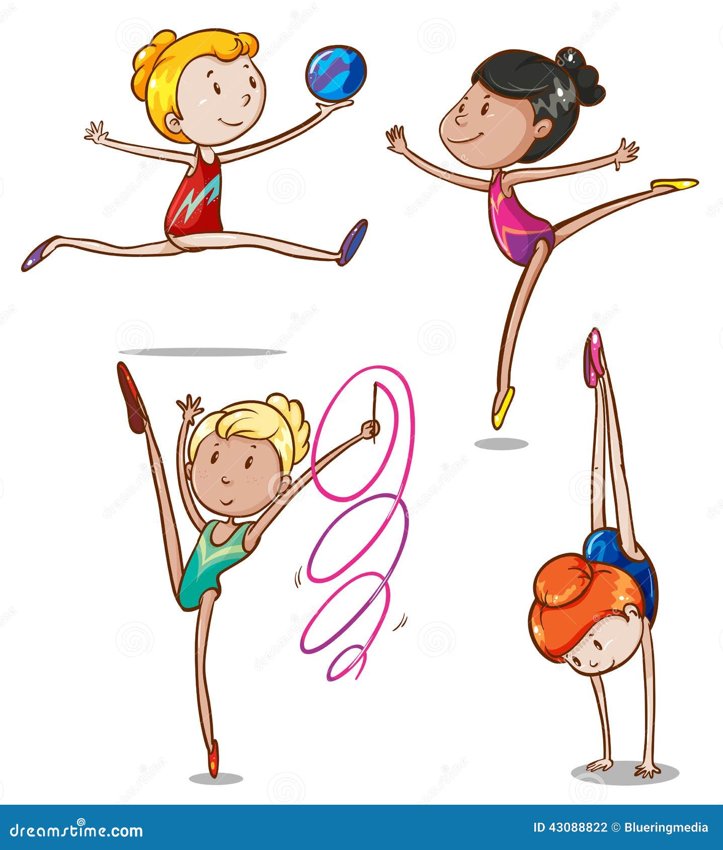 Gymnasts Vector Illustration | CartoonDealer.com #60916746