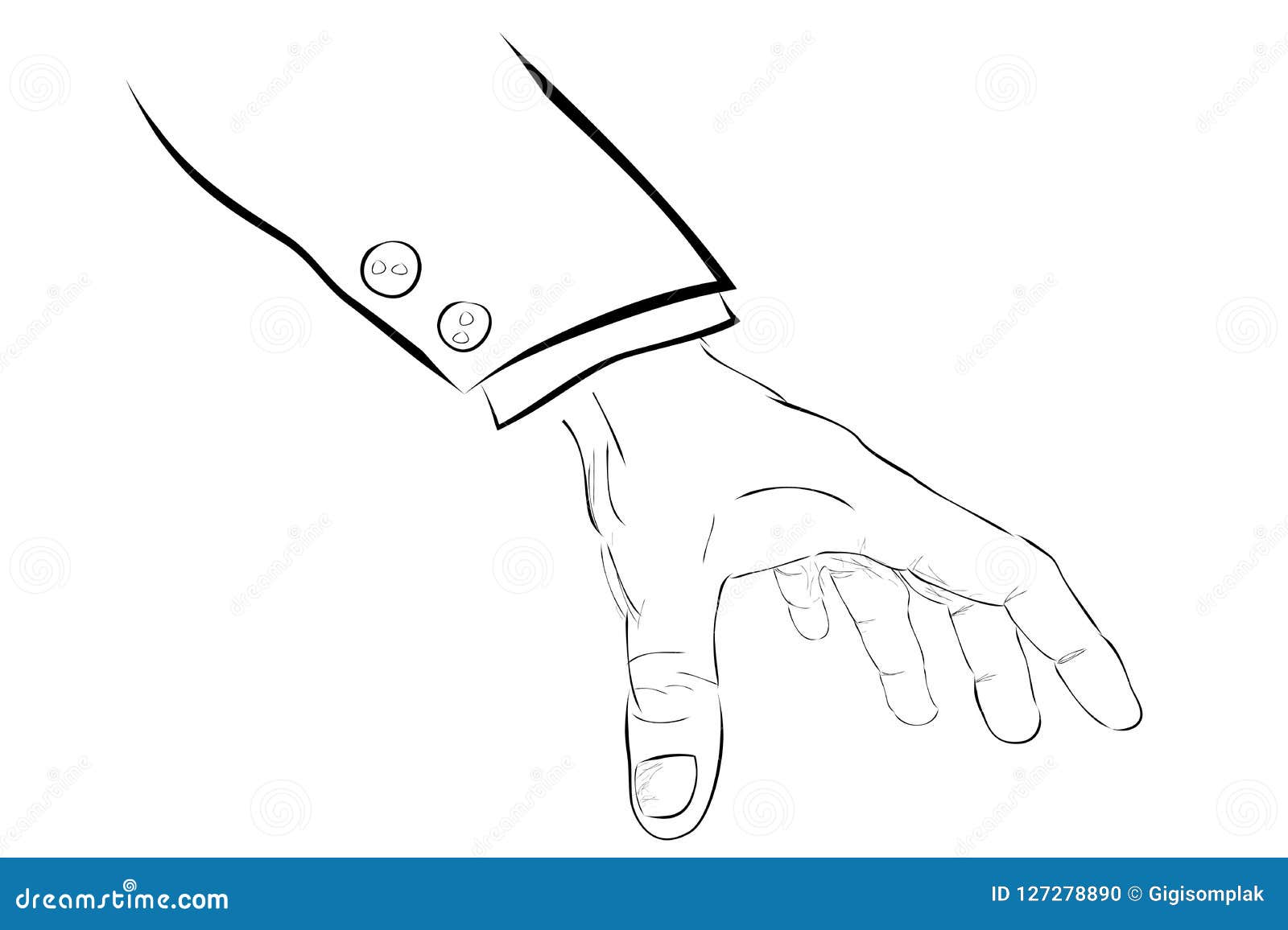 Simple Sketch of Hand Pick or Grab Something Stock Vector ...