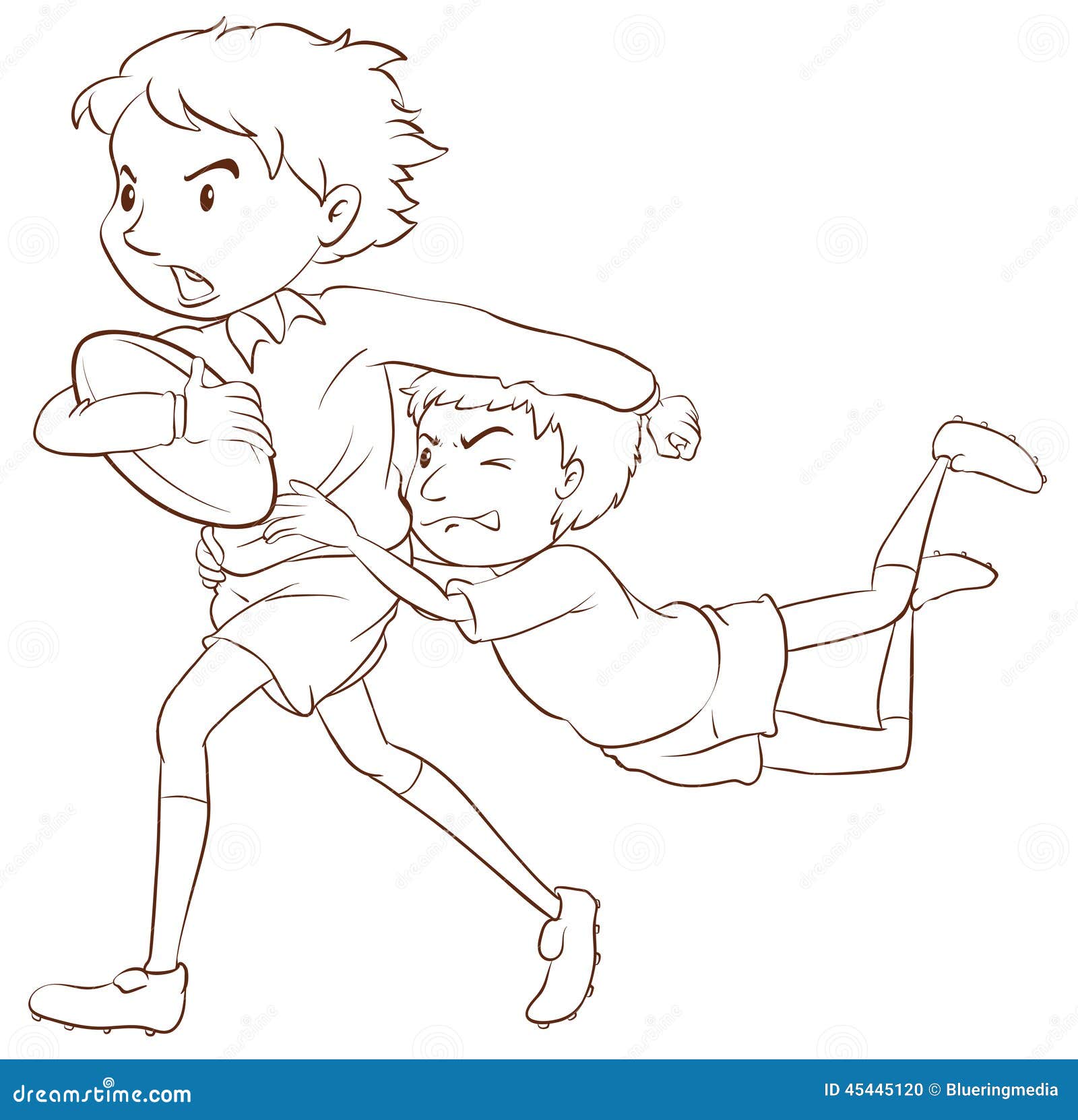 A Simple Sketch of People Playing Rugby Stock Vector - Illustration of ...