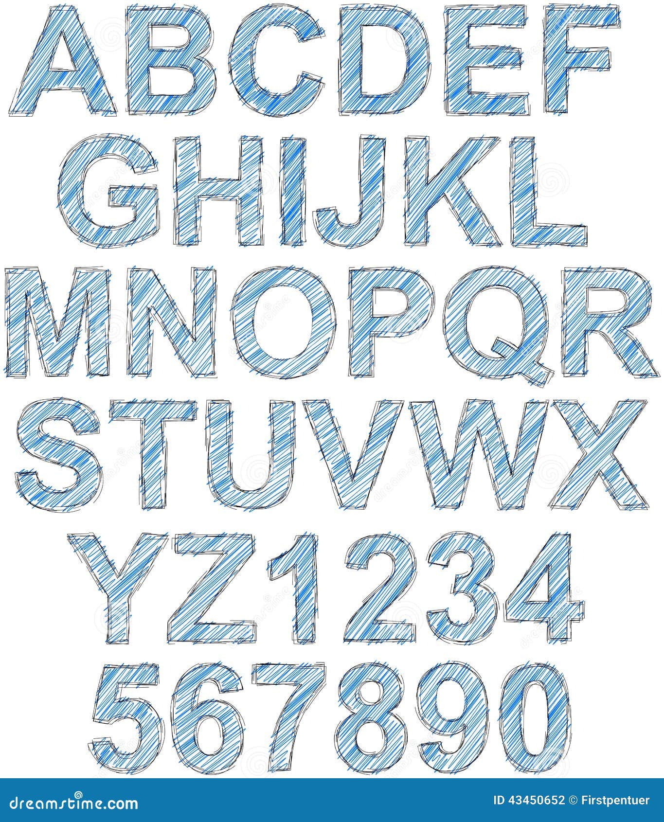 Hatched Alphabet. Cartoon Vector | CartoonDealer.com #20098913