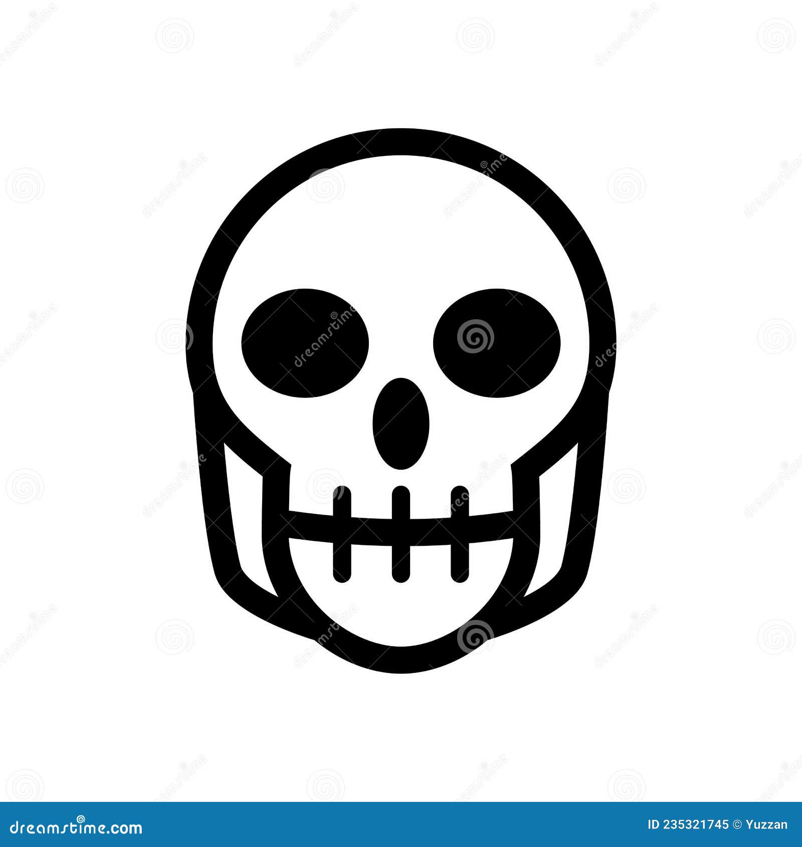 Simple Skull Outline Icon Vector Stock Vector - Illustration of design ...