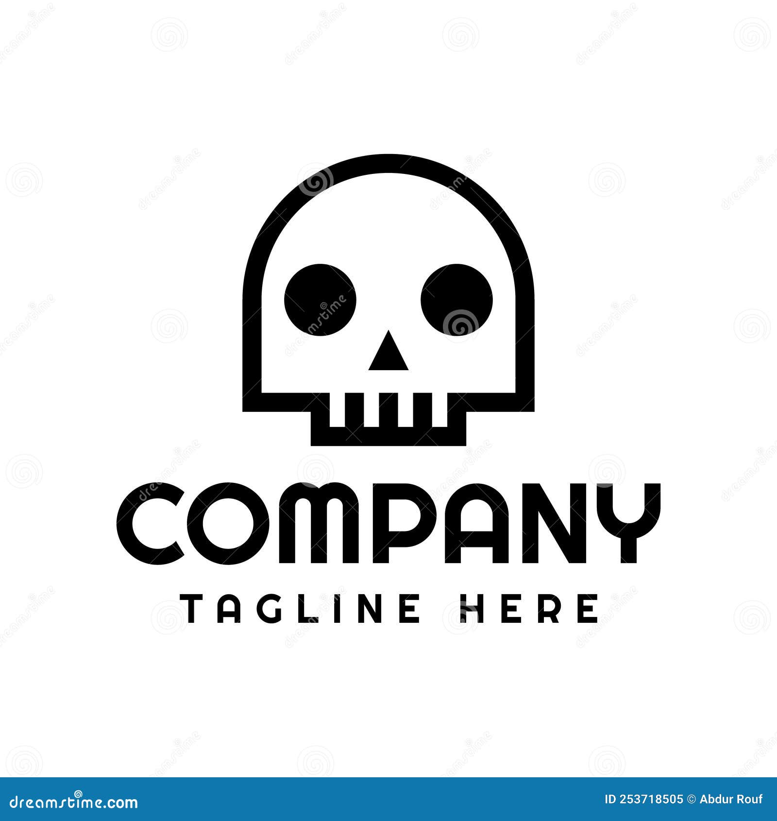 Skull logo design stock vector. Illustration of music - 253718505