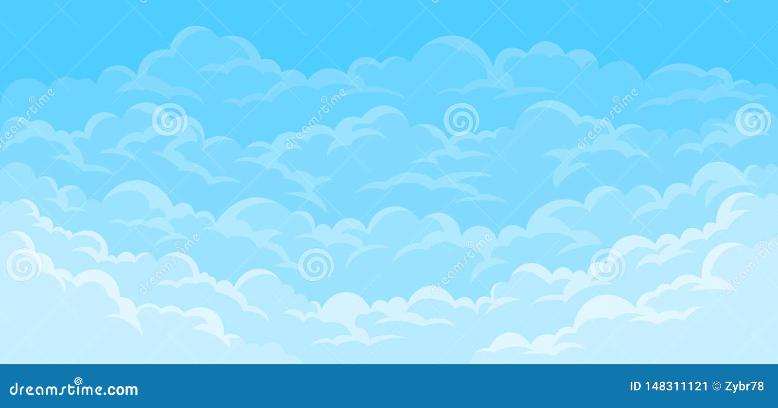 Simple Sky Background with Clouds Stock Vector - Illustration of ...