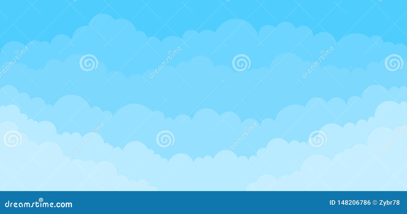 Simple Sky Background with Clouds Stock Vector - Illustration of ...