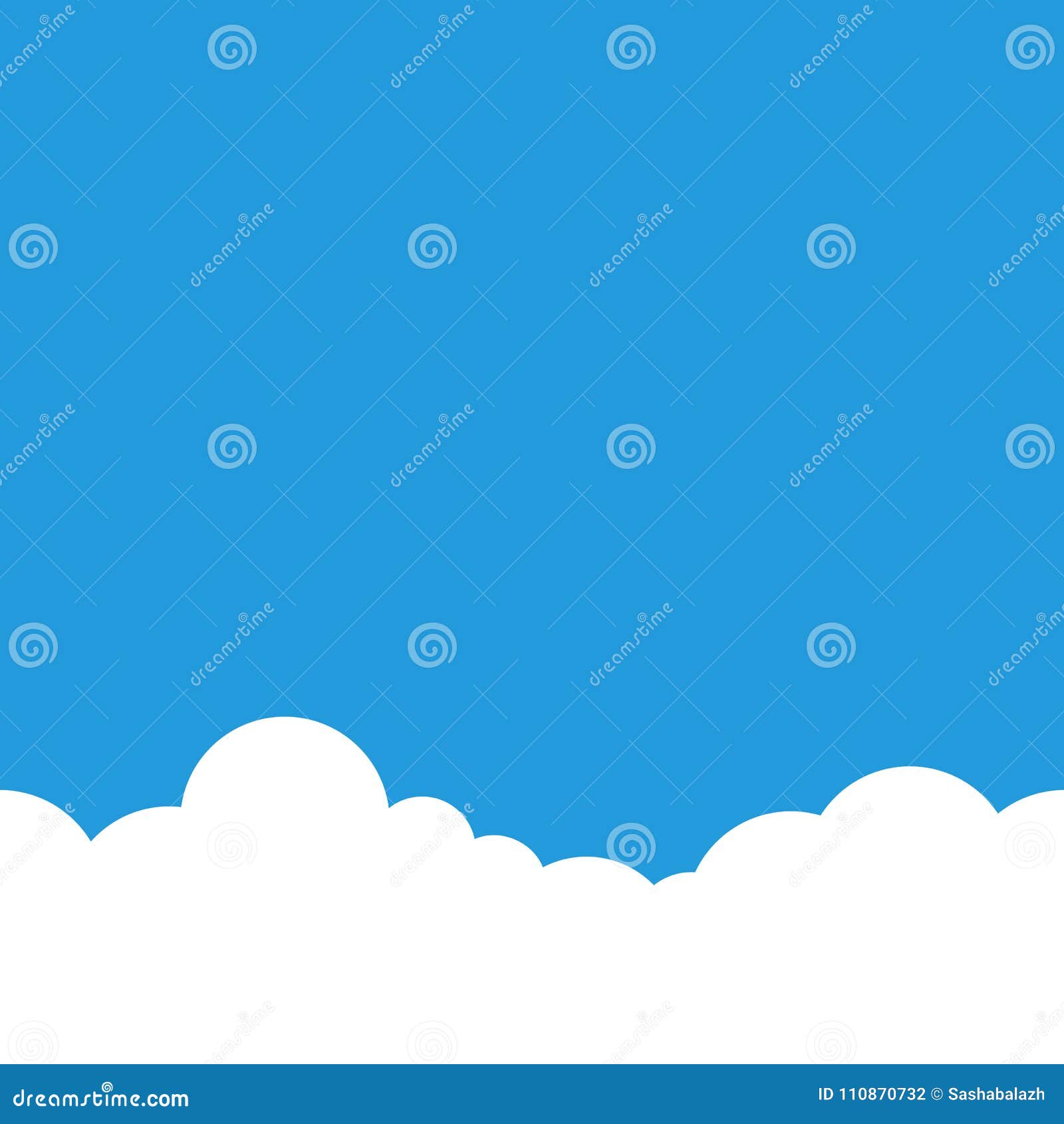 Simple Sky and Clouds Horizontal Seamless Vector Illustration Stock ...