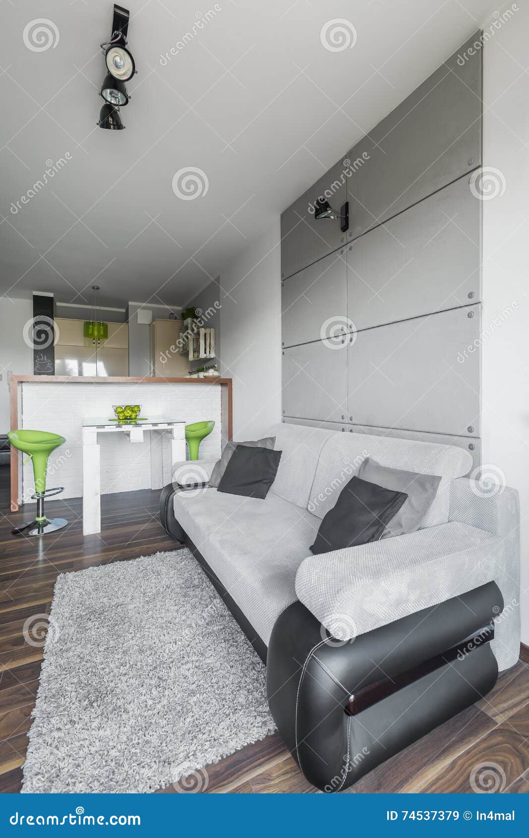 Simple and Small Living Room Stock Image - Image of small, grey: 74537379
