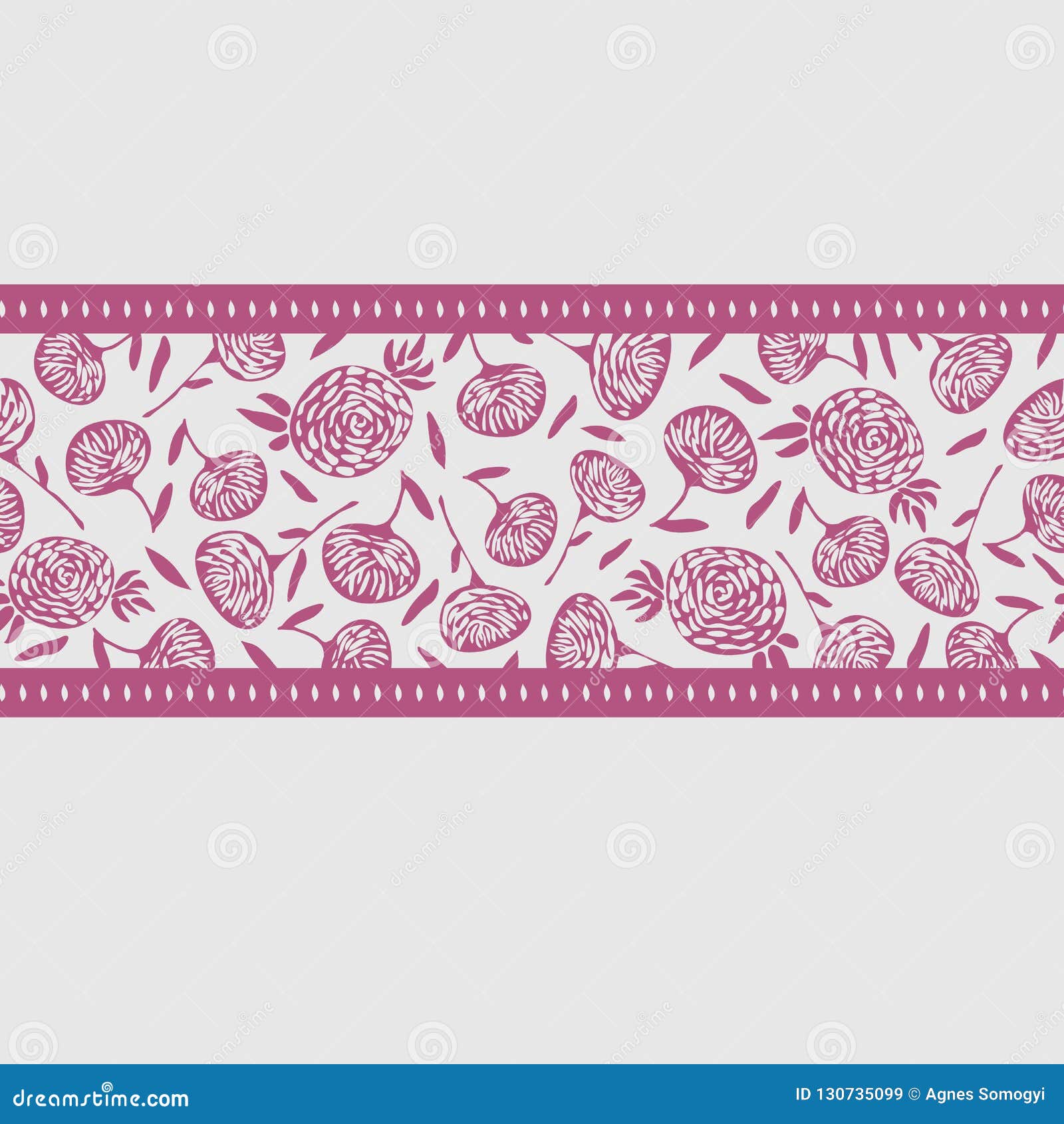 Simple Small Scale Floral Vector Seamless Border Stock Vector ...