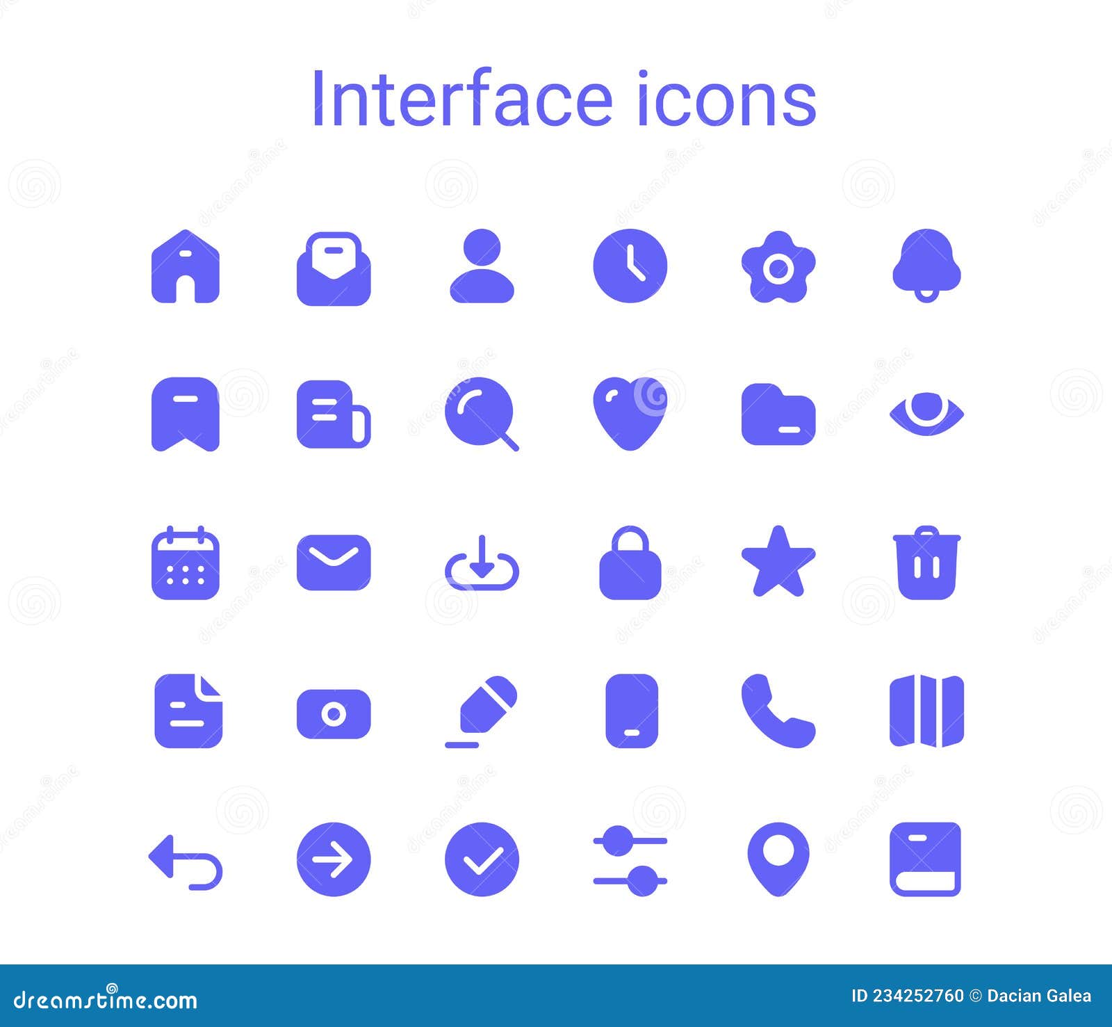 Simple Small Solid Icons Set. Rounded Mini Vector Icons. Pixel Perfect ...