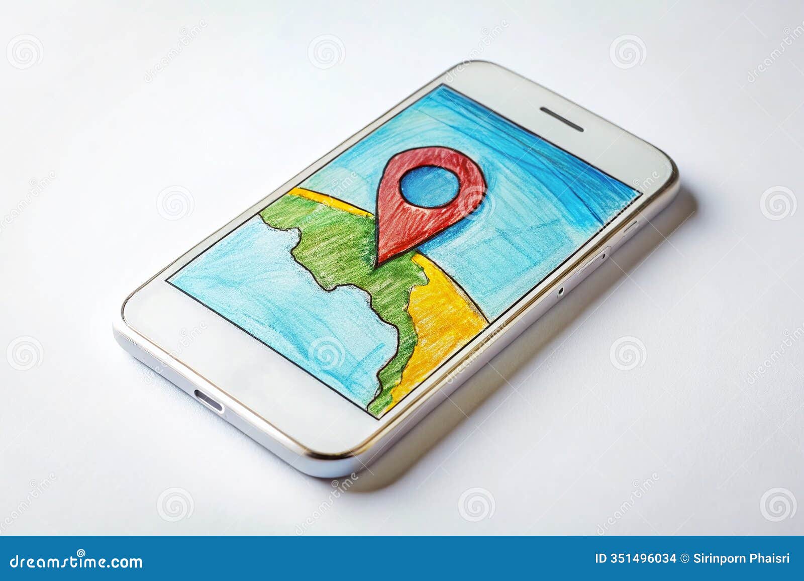 Simple Smartphone Map Doodle Pin a Minimalist Guide To Location ...