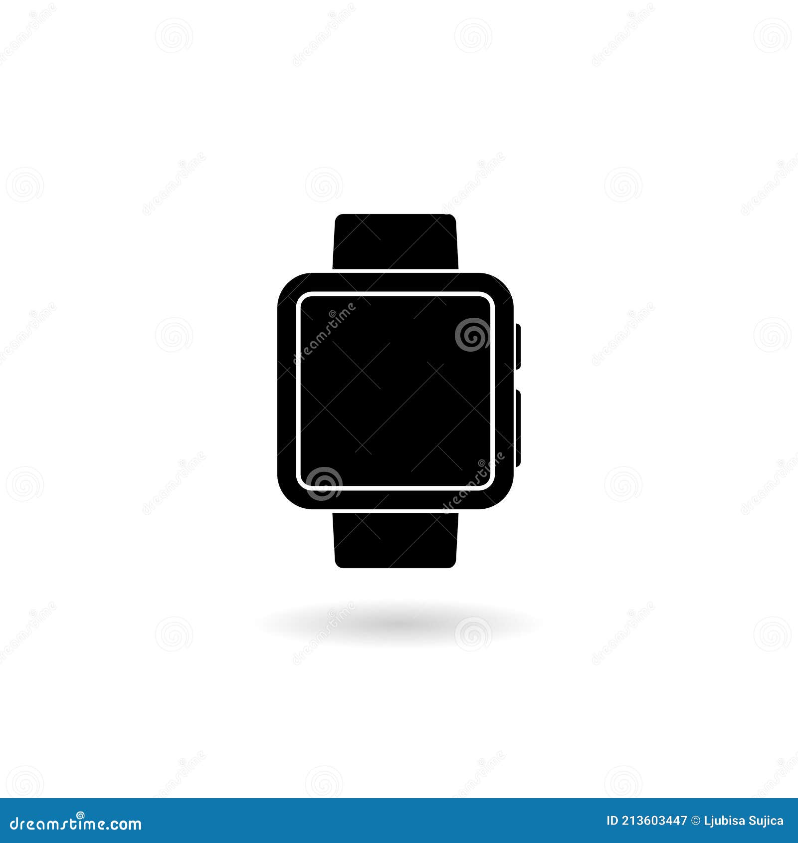 Simple Smartwatch Icon with Shadow Stock Vector - Illustration of ...