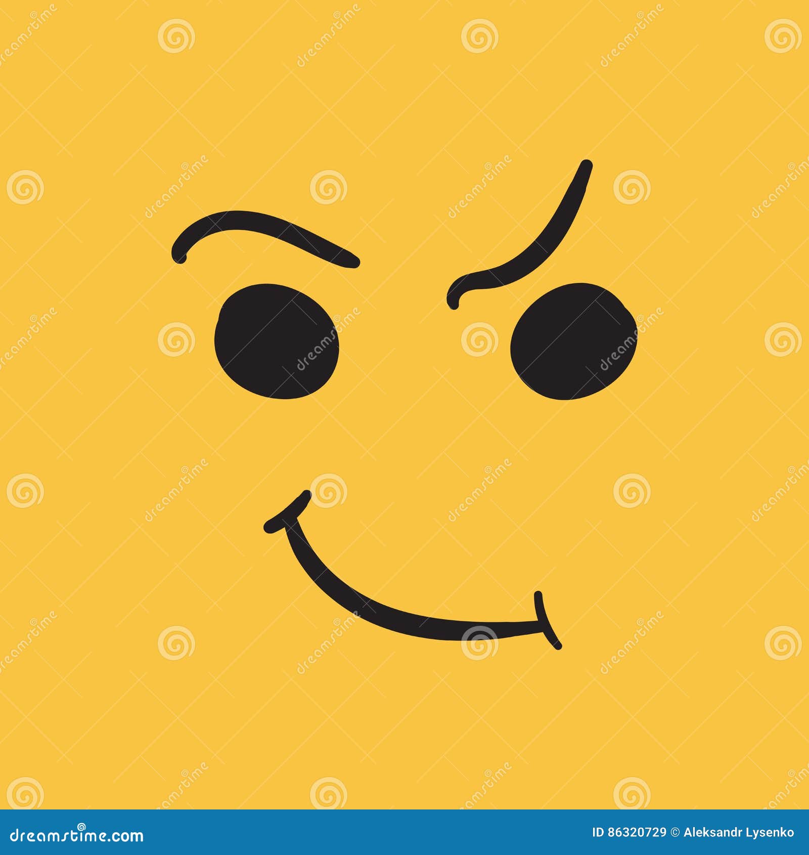 Simple smile vector icon. stock vector. Illustration of contour - 86320729