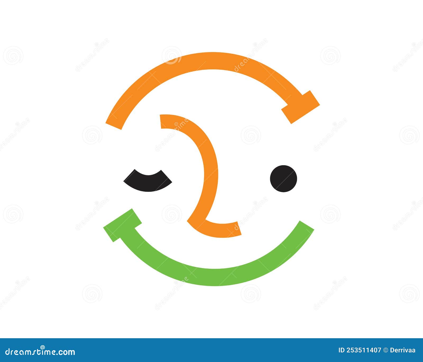 Simple Smile and Winking Expression Simple Illustration Stock Vector ...