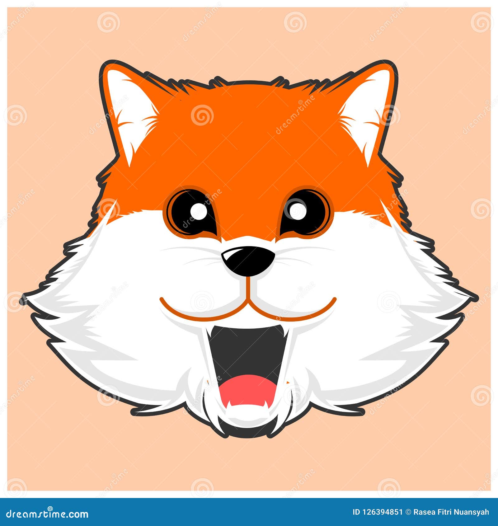 Simple Cute Fox Vector Image Stock Illustration - Illustration of ...