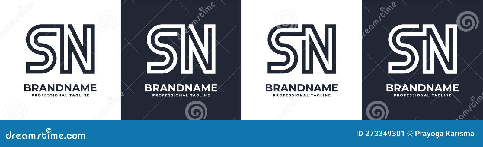 Simple SN Monogram Logo, Suitable for Any Business with SN or NS ...