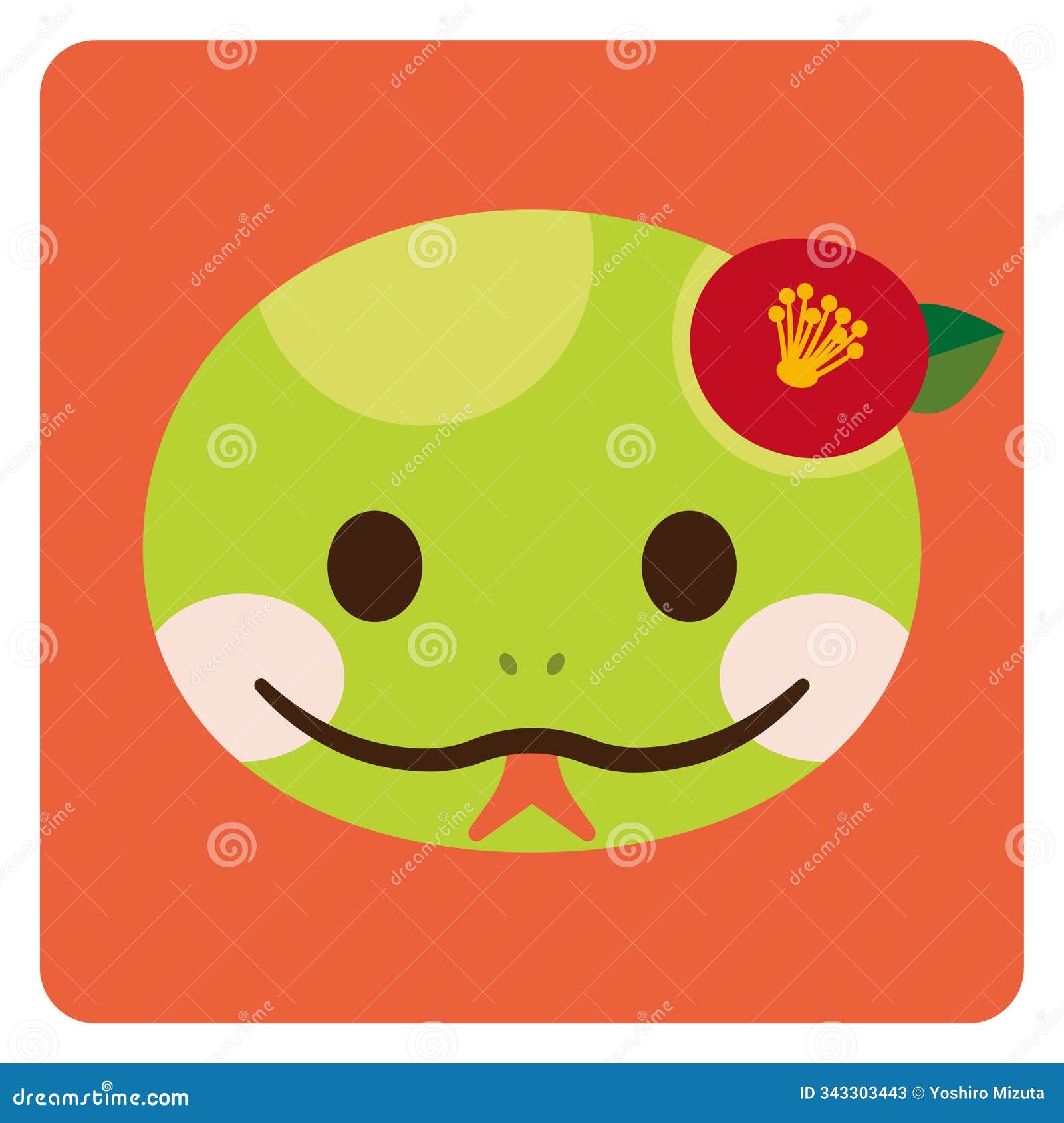 Simple Snake Face Vector Illustration Stock Illustration - Illustration ...