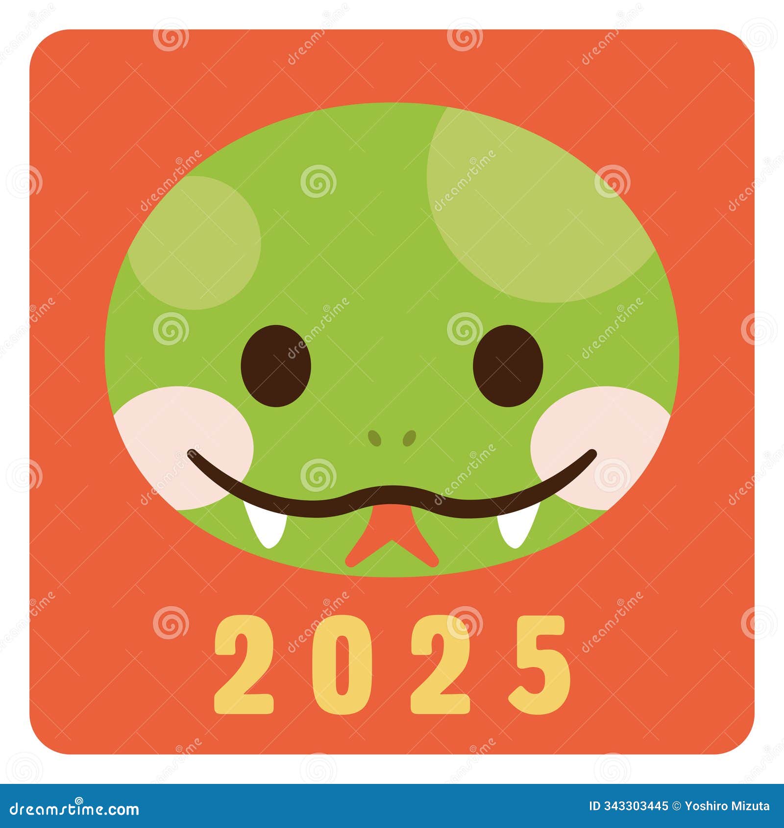 Simple Snake Face Vector Illustration Stock Illustration - Illustration ...
