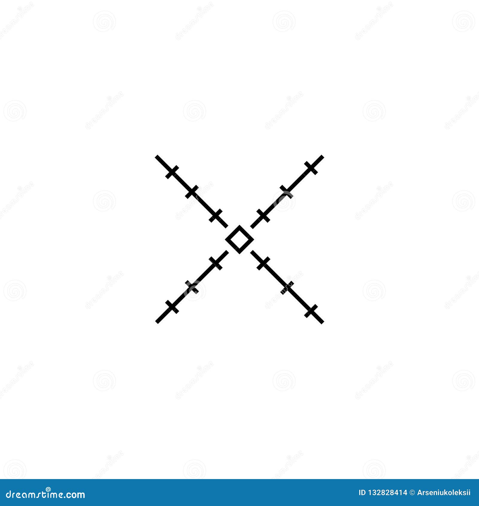 Simple Sniper Aiming Cross Icon. AR Scope Crosshairs Stock Vector ...