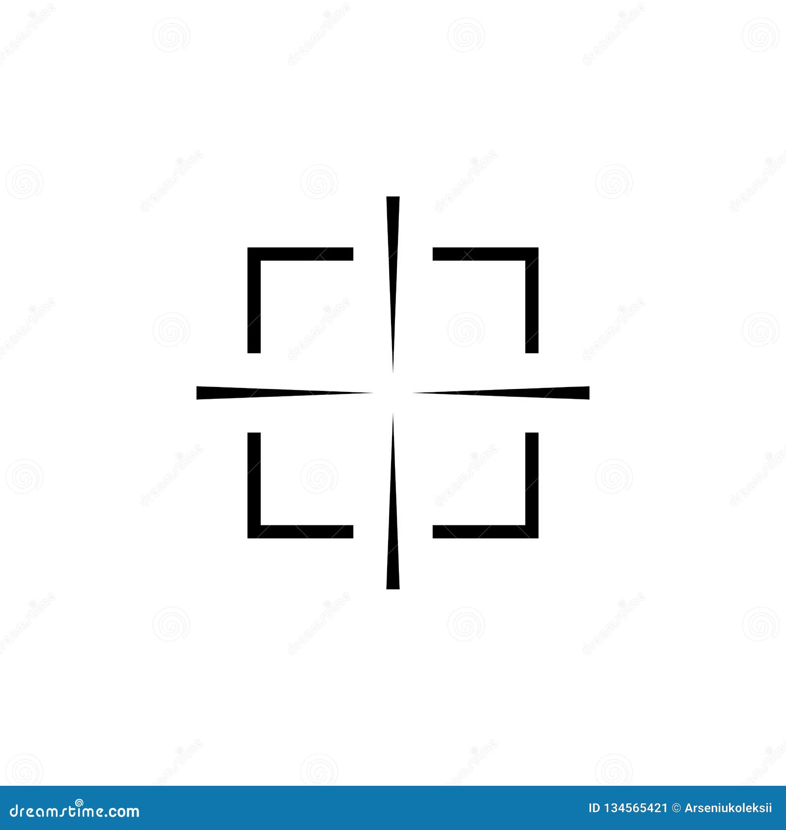 Simple Sniper Rifle Rectangular Crosshairs Black Icon Stock Vector ...