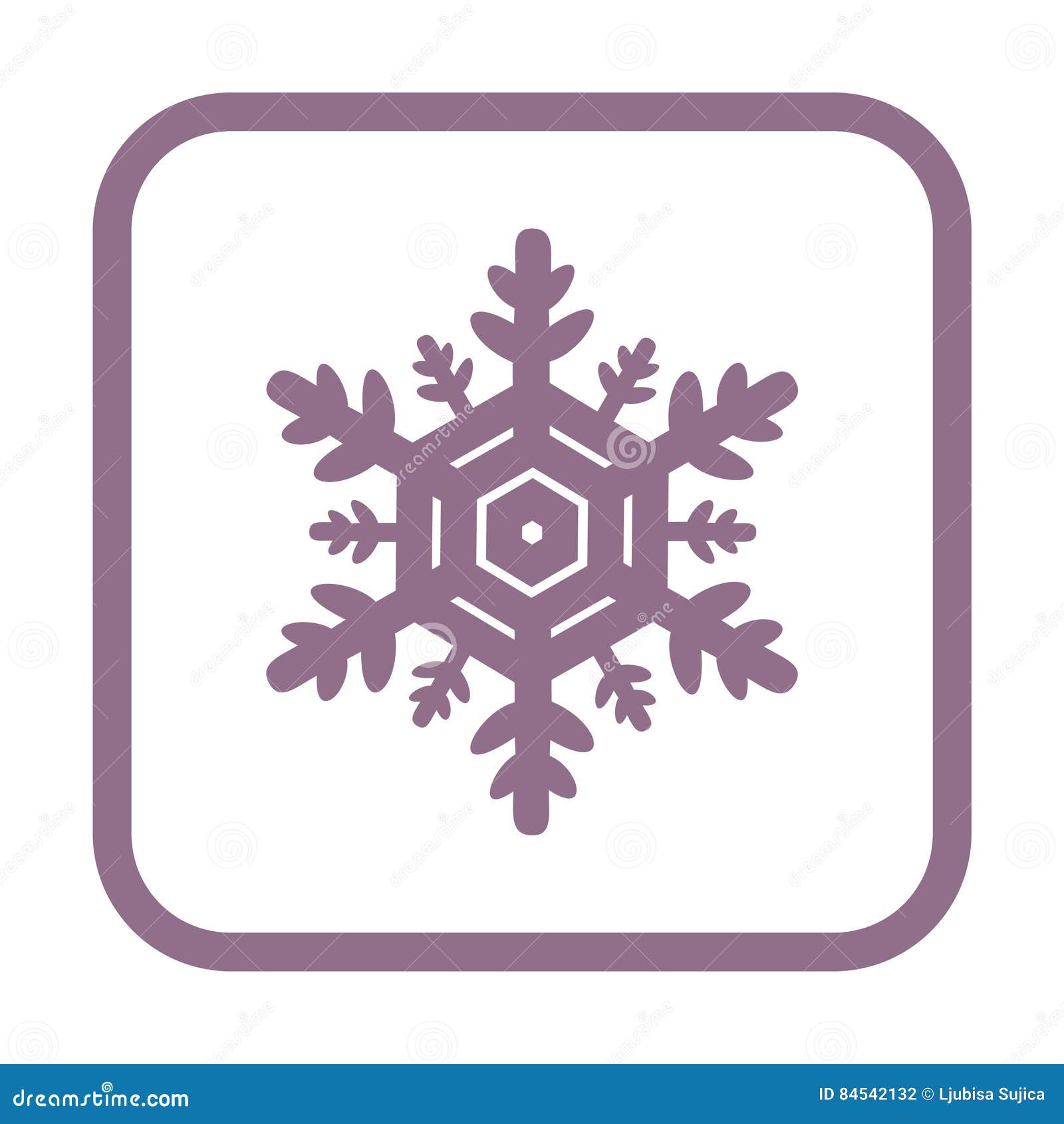 Simple snowflake icon stock illustration. Illustration of crystal ...