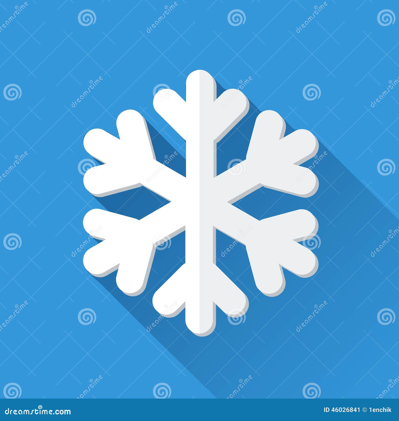 Simple Snowflake Icon in Flat Style Stock Vector - Illustration of ...