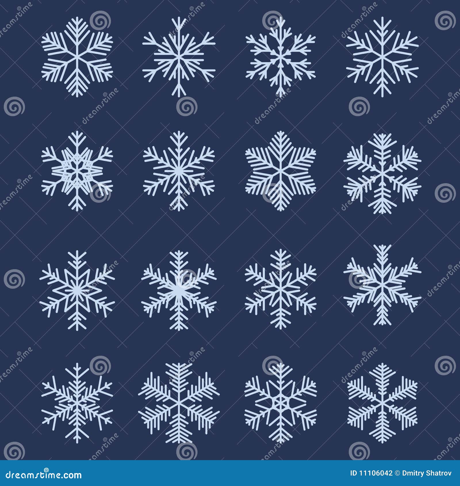 Simple Snowflake Shapes (Set #1) Stock Vector - Illustration of ...