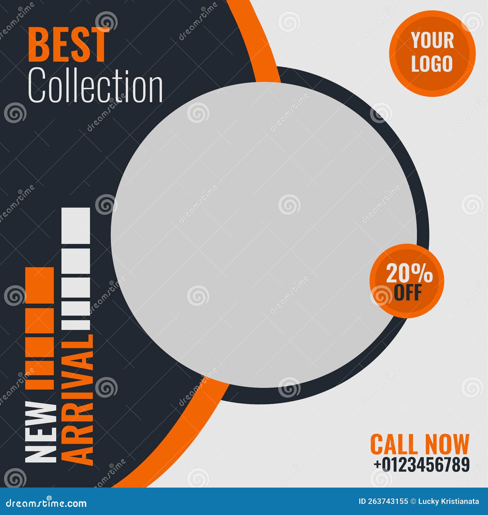 Simple Social Media Post Template Stock Illustration - Illustration of ...