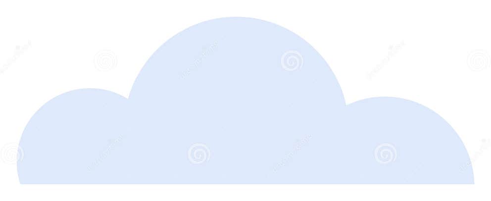 Simple Soft Blue Cloud Shape on White Background in Vector Format Stock ...