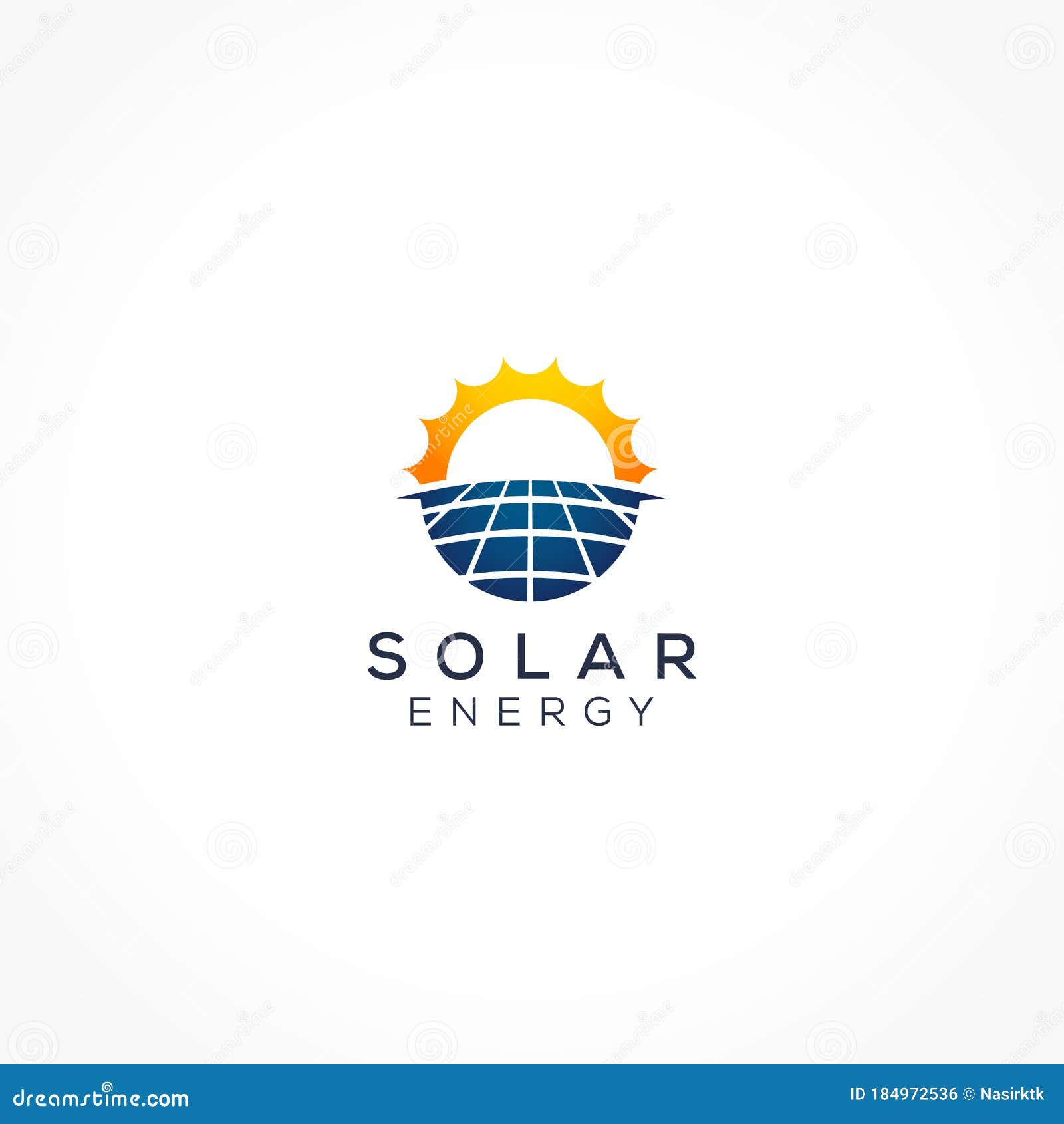 Simple solar logo stock vector. Illustration of design - 184972536