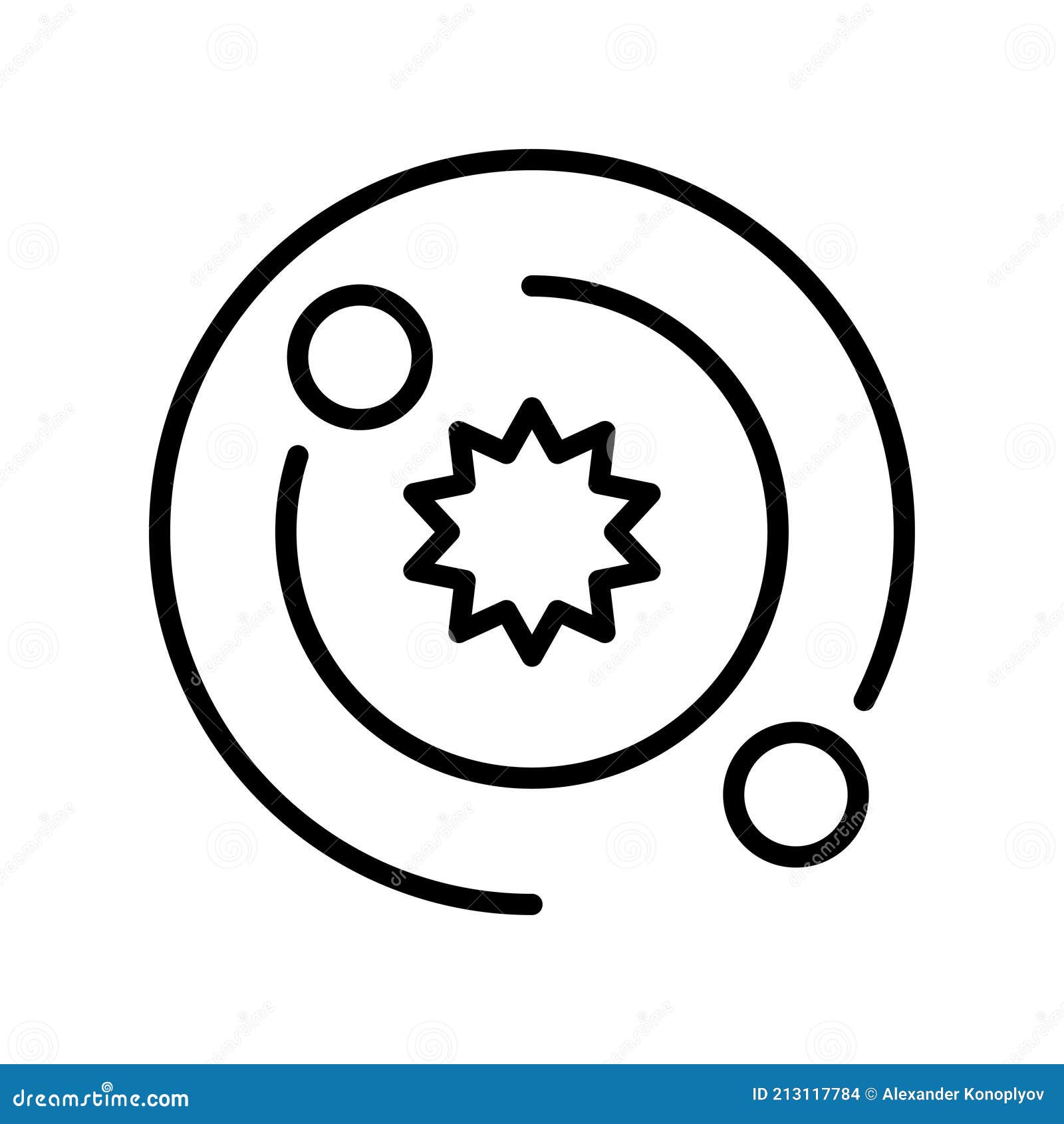 Simple Solar System Linear Style Planets and Stars in Orbit Galaxy ...