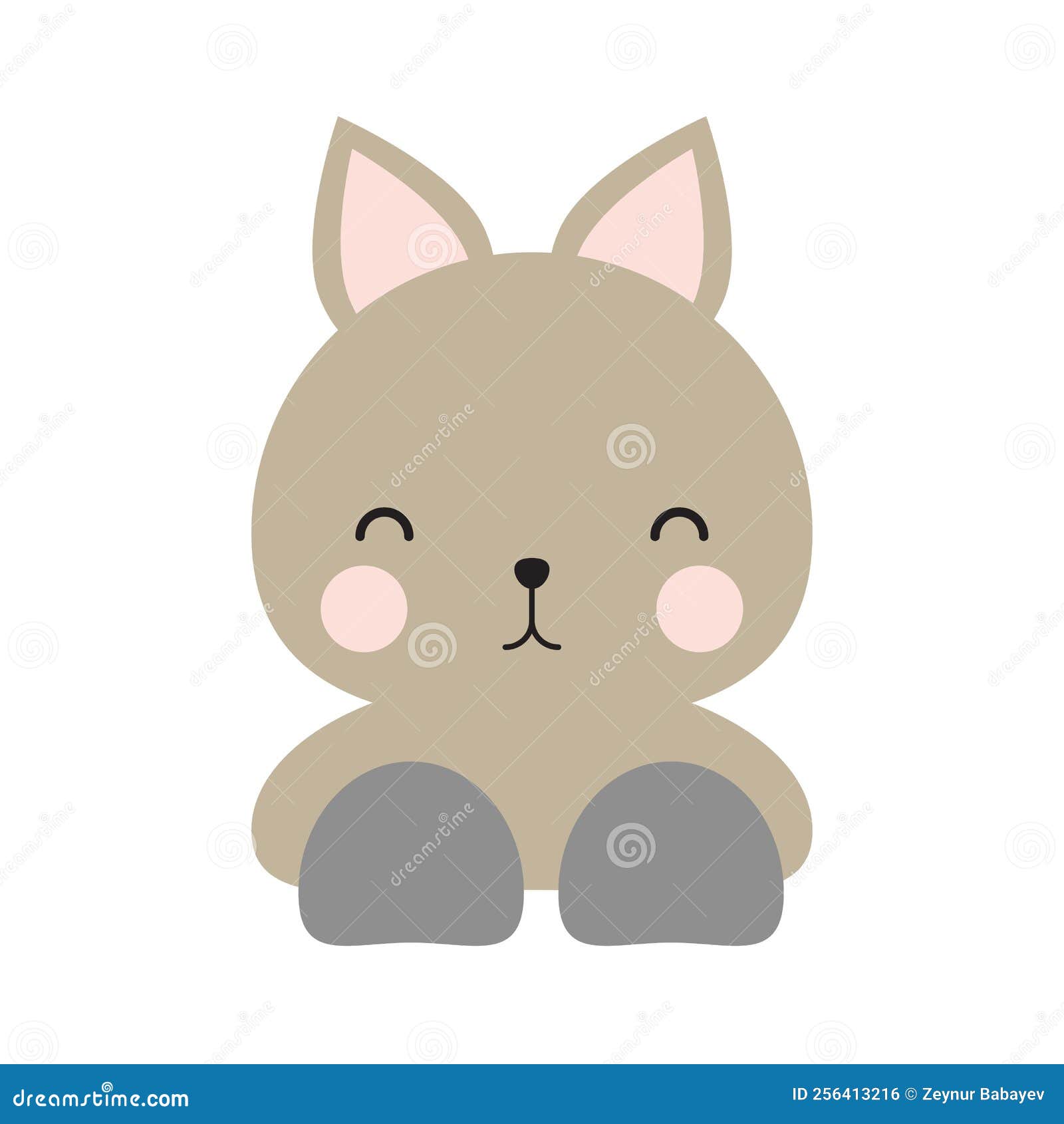 Simple or Solid Cat Doll with Front View Stock Vector - Illustration of ...