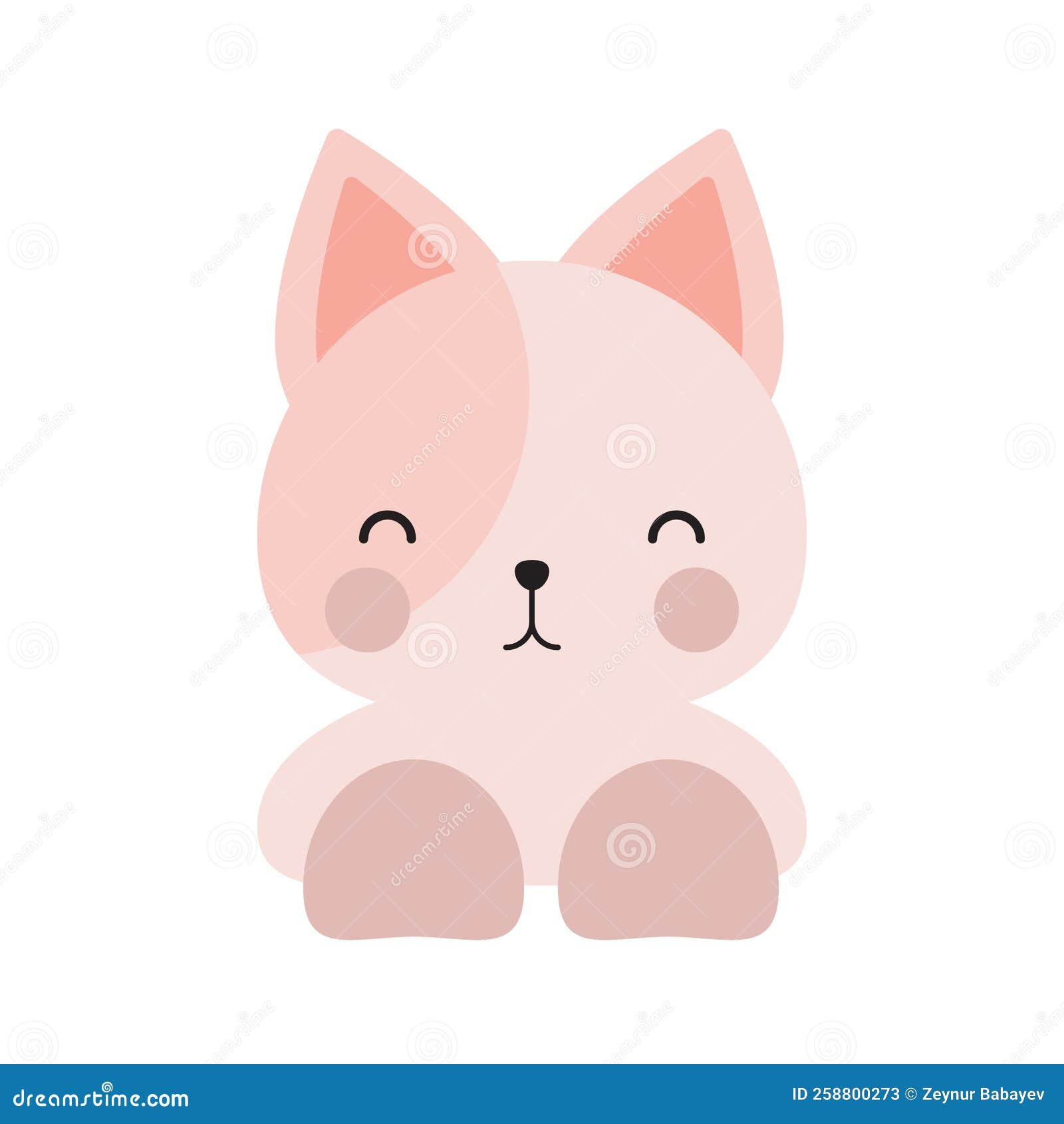 Simple or Solid Cat Doll with Front View Stock Vector - Illustration of ...