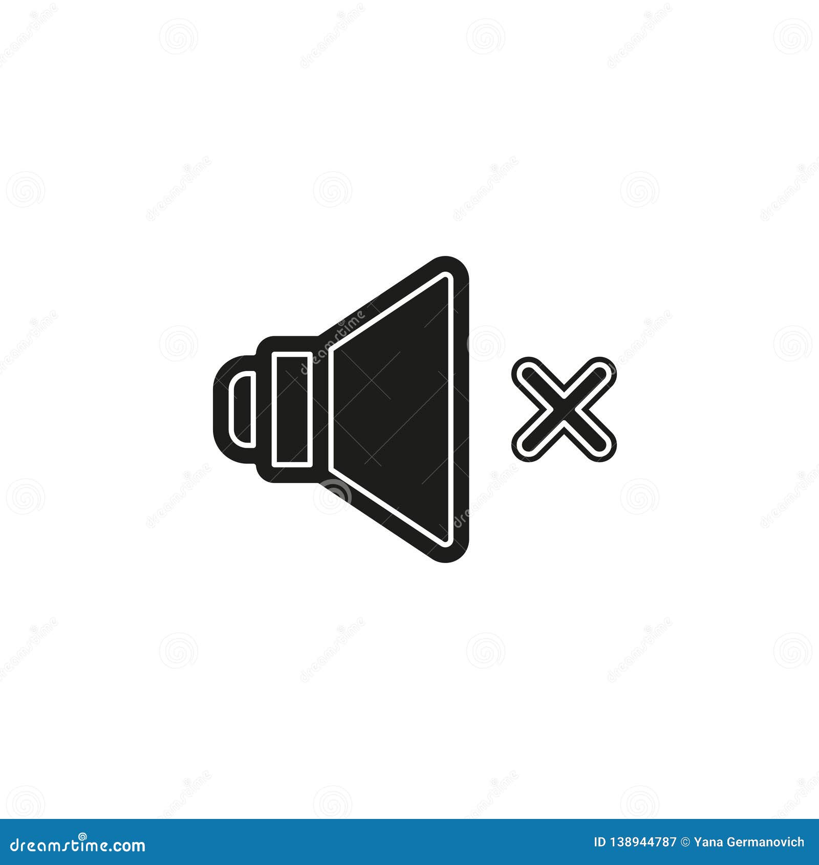 Simple Sound Off Vector Icon Stock Illustration - Illustration of ...