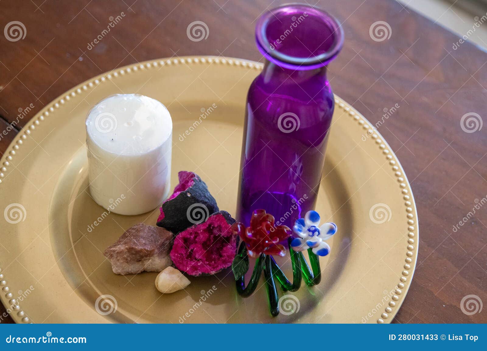 Simple Spa Setup stock image. Image of healing, geodes - 280031433
