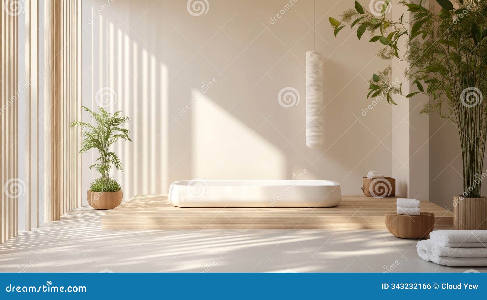 Simple Spa Setup with a Minimalist Approach To Tranquility. Stock ...