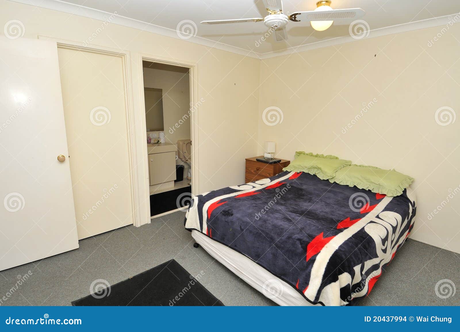 Simple spacious bedroom stock photo. Image of hotel, accommodation ...