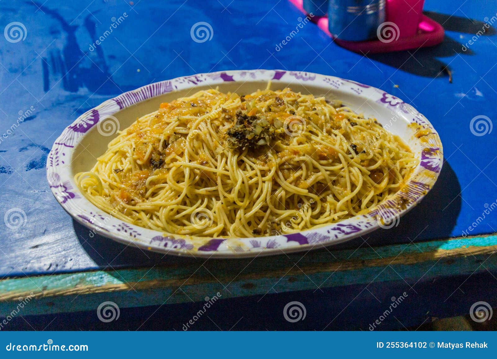 Simple Spaghetti Meal in Somalila Stock Photo - Image of noodles ...