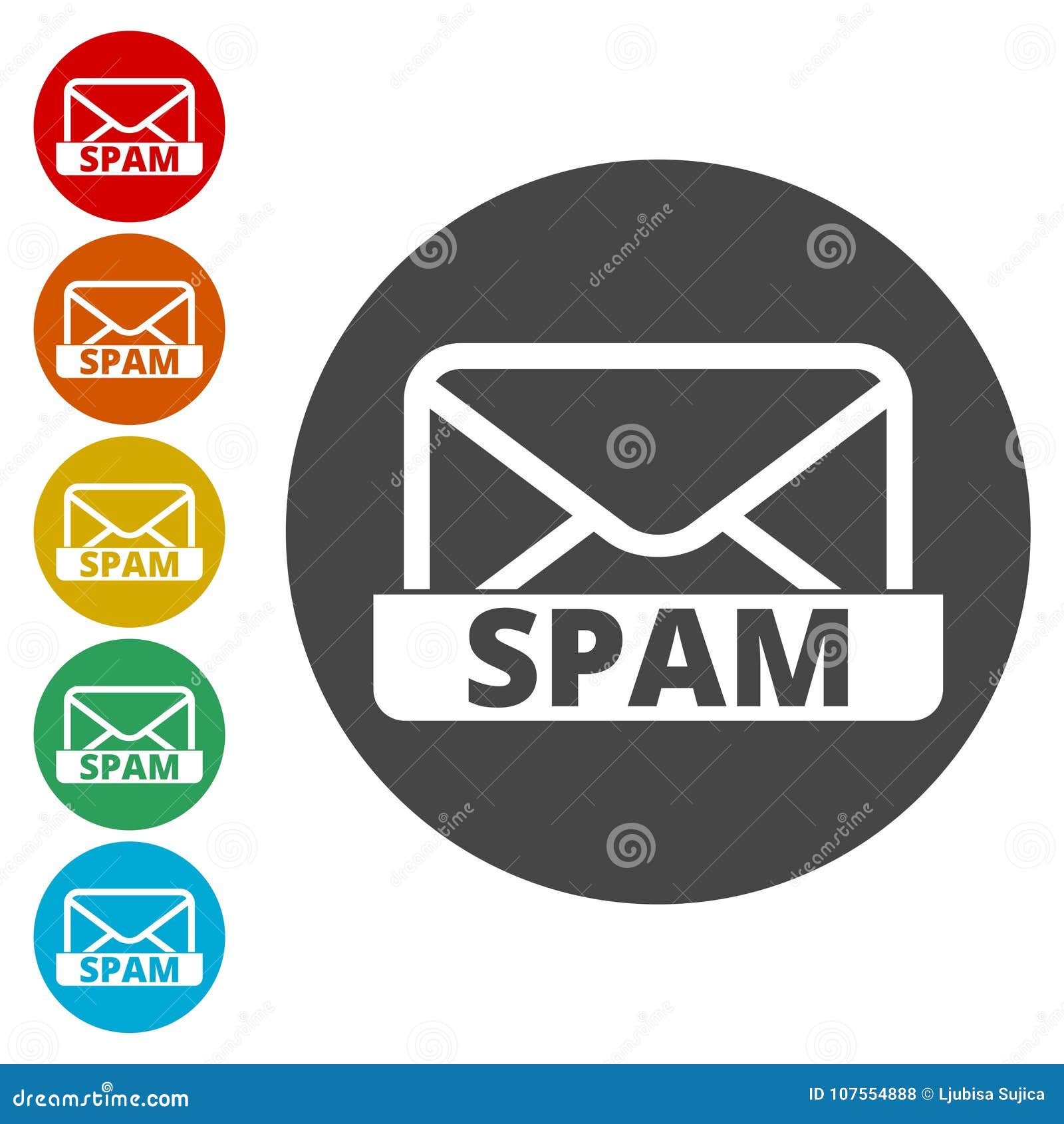 Simple Spam icon stock vector. Illustration of exclamation - 107554888