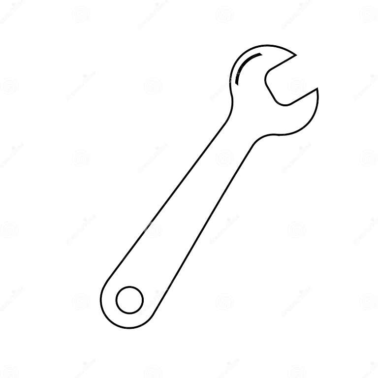 Simple Spanner Isolated on White Background Stock Vector - Illustration ...
