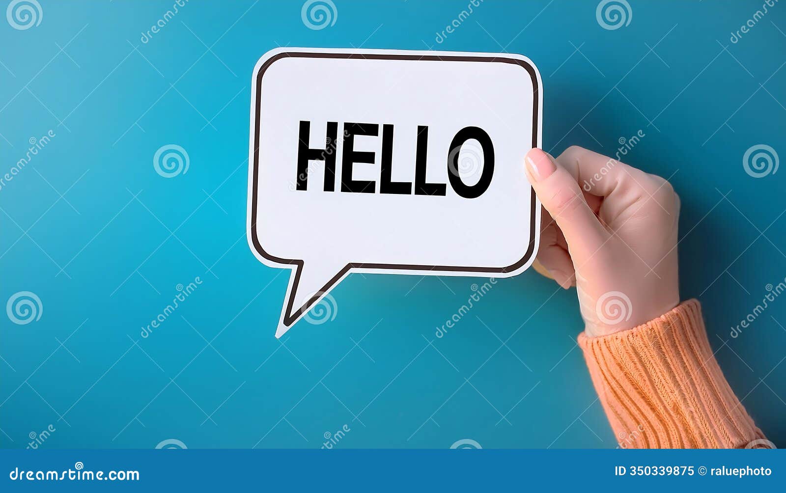 Simple Speech Bubble Graphic Displays the Word Hello Stock Illustration ...